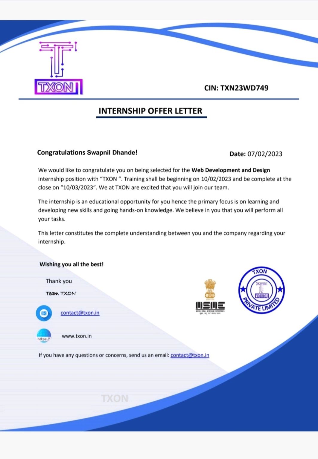 Swapnil Bhagwan Dhande on LinkedIn: #linkedin #txon #txon Swapnil Bhagwan Dhande on LinkedIn: #linkedin #txon #txon