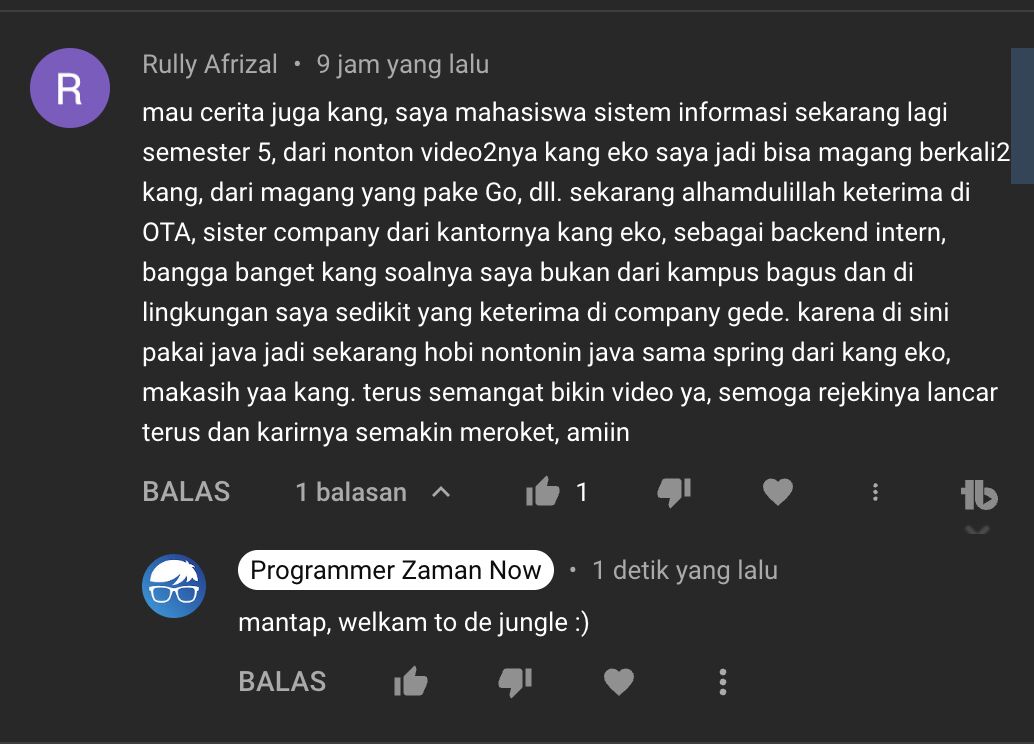 Programmer Zaman Now on LinkedIn: Selama ada niat belajar, semuanya ... Programmer Zaman Now on LinkedIn: Selama ada niat belajar, semuanya ...