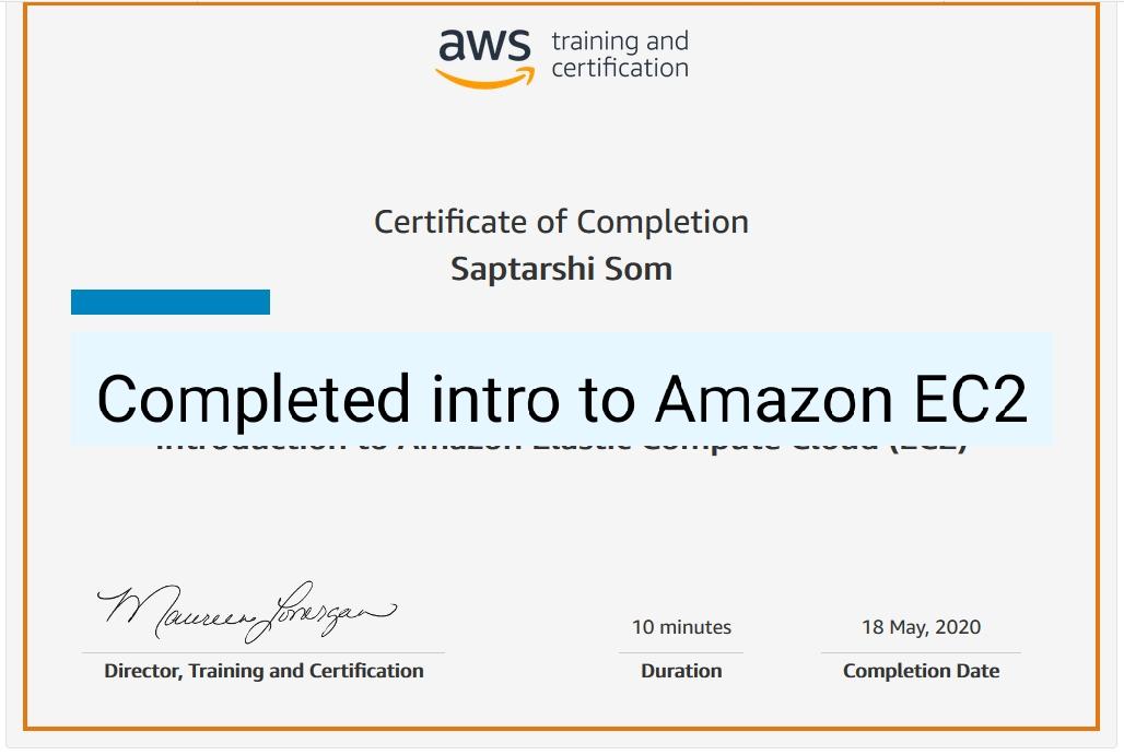 Saptarshi Som on LinkedIn: Completed intro to EC2 instance Saptarshi Som on LinkedIn: Completed intro to EC2 instance