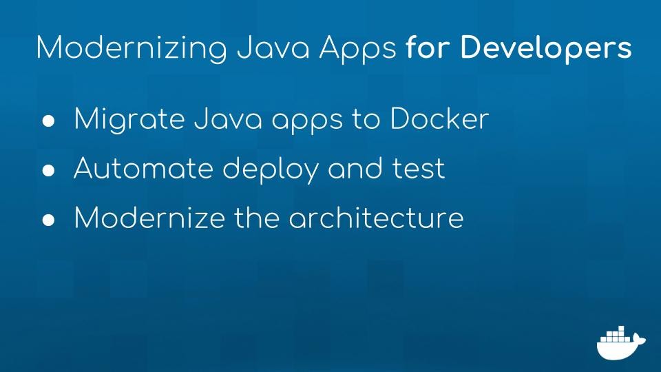 Docker, Inc on LinkedIn: Video Series: Modernizing Java Apps for ... Docker, Inc on LinkedIn: Video Series: Modernizing Java Apps for ...