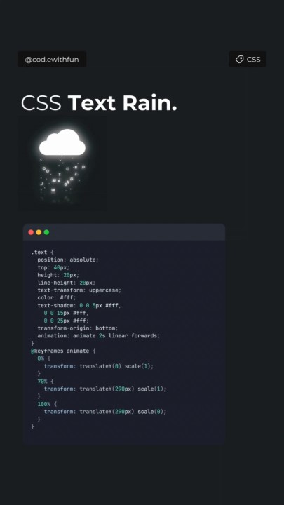 Kundan K. on LinkedIn: CSS Text Rain π₯ Do Like π & Repost π Follow ... Kundan K. on LinkedIn: CSS Text Rain π₯ Do Like π & Repost π Follow ...