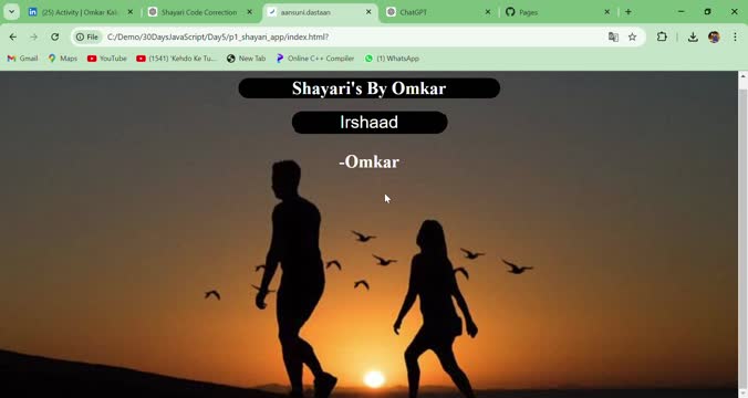 Omkar Kakad on LinkedIn: #webdevelopment #javascript #css #html #poetry ... Omkar Kakad on LinkedIn: #webdevelopment #javascript #css #html #poetry ...