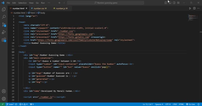 Manali Kadam on LinkedIn: #html #css #javascript #numberguessinggame Manali Kadam on LinkedIn: #html #css #javascript #numberguessinggame
