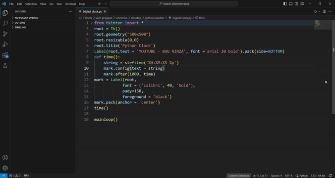 yash prajapat on LinkedIn: #python #programming #internship #digitalclock yash prajapat on LinkedIn: #python #programming #internship #digitalclock