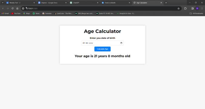Mayank Middha on LinkedIn: #techinnovation #codingjourney #agecalculator Mayank Middha on LinkedIn: #techinnovation #codingjourney #agecalculator
