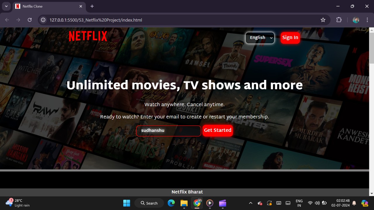 Sudhanshu Barnwal on LinkedIn: Finally, I have created this Netlfix ... Sudhanshu Barnwal on LinkedIn: Finally, I have created this Netlfix ...