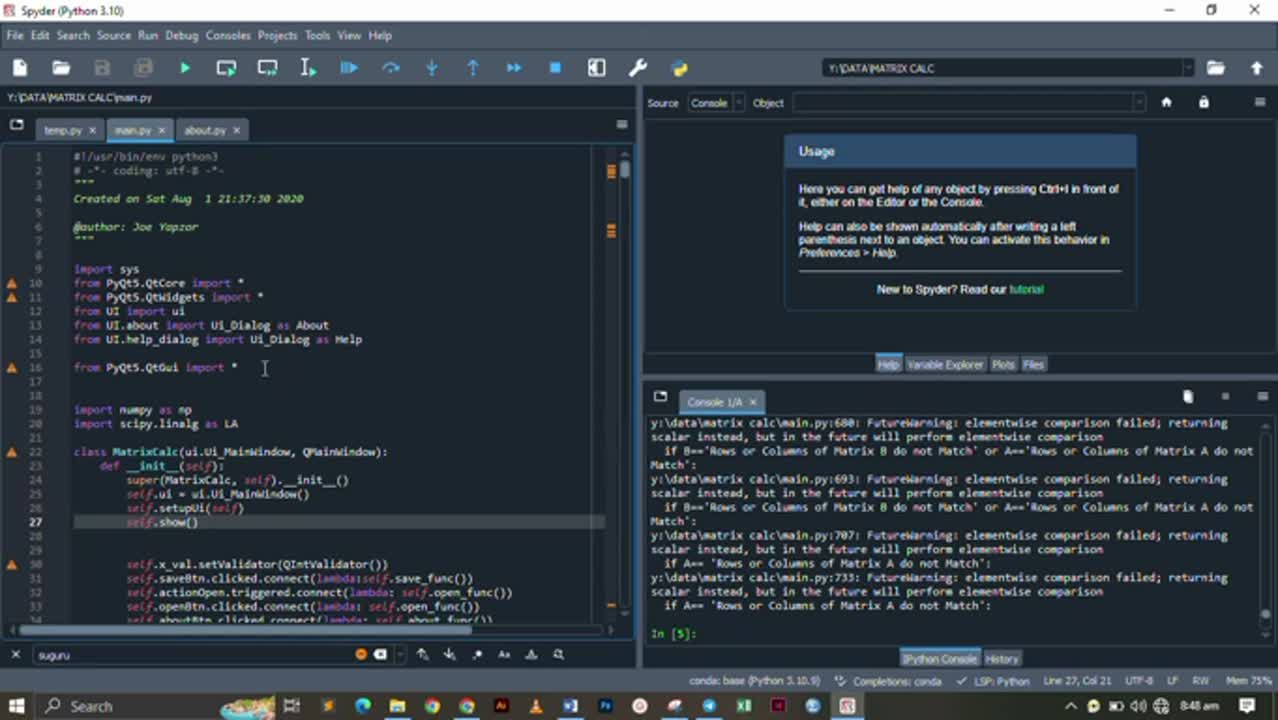 Joseph Salmawobil on LinkedIn: #pyqt5 #numpy #scipy #linearalgebra # ... Joseph Salmawobil on LinkedIn: #pyqt5 #numpy #scipy #linearalgebra # ...