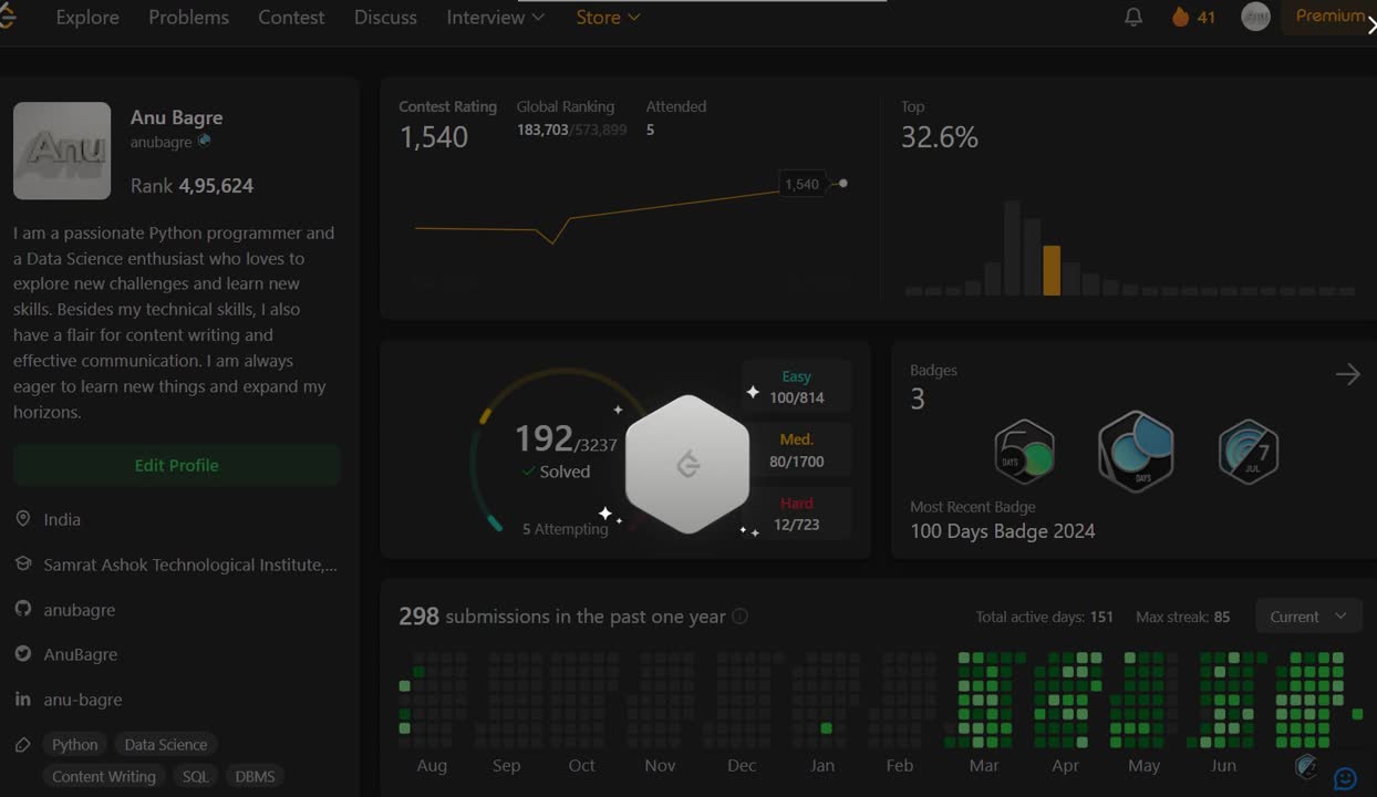 Anu Bagre on LinkedIn: #coding #dsa #leetcode #streak #consistency # ... Anu Bagre on LinkedIn: #coding #dsa #leetcode #streak #consistency # ...