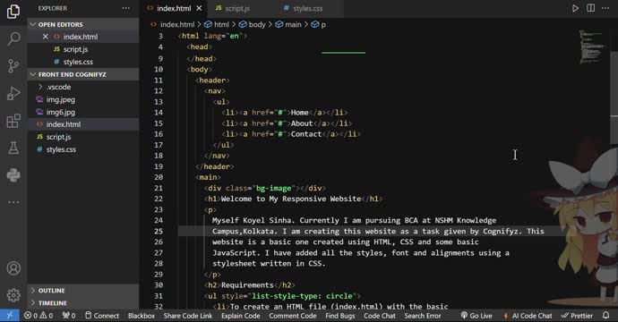 Koyel S. on LinkedIn: #cognifyz #html #css #javascript #vscode #github ... Koyel S. on LinkedIn: #cognifyz #html #css #javascript #vscode #github ...