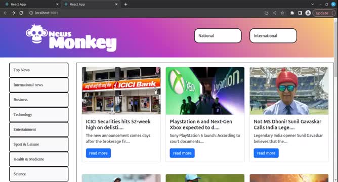 Vikram Choudhary on LinkedIn: #reactjs #newswebsite #apiintegration Vikram Choudhary on LinkedIn: #reactjs #newswebsite #apiintegration