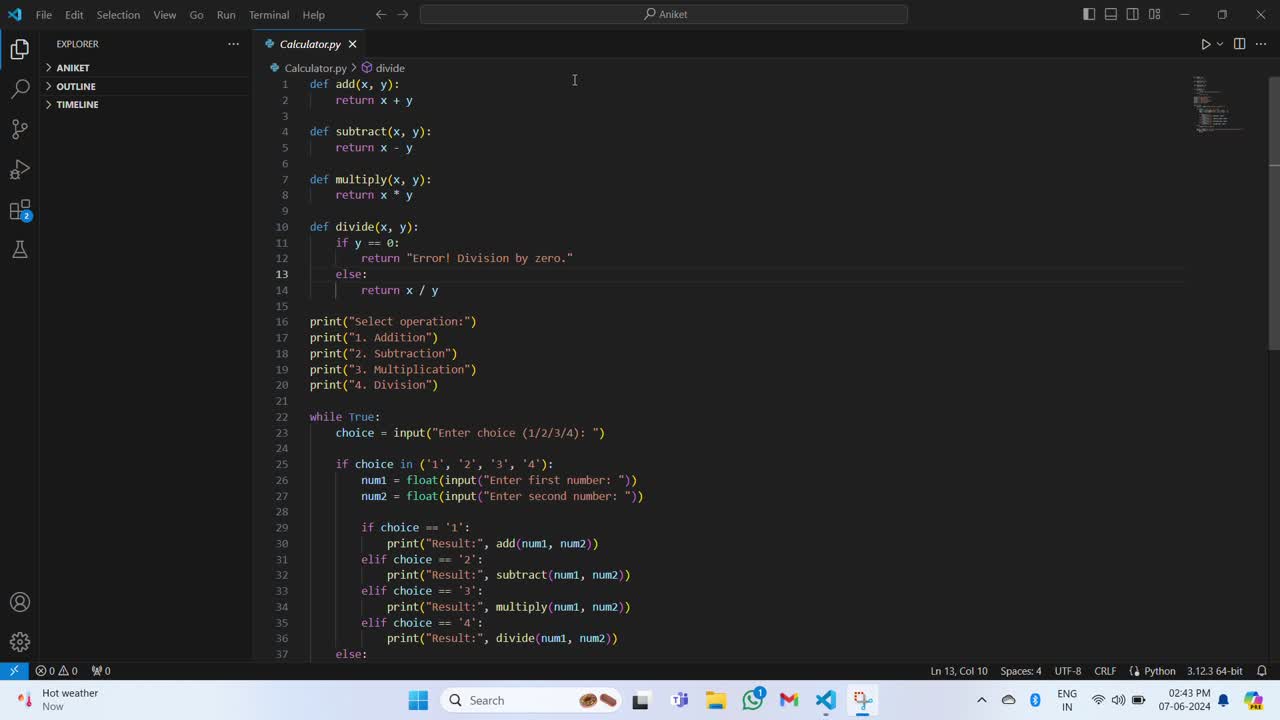 Aniket Pawar on LinkedIn: #python #internship #programming Aniket Pawar on LinkedIn: #python #internship #programming