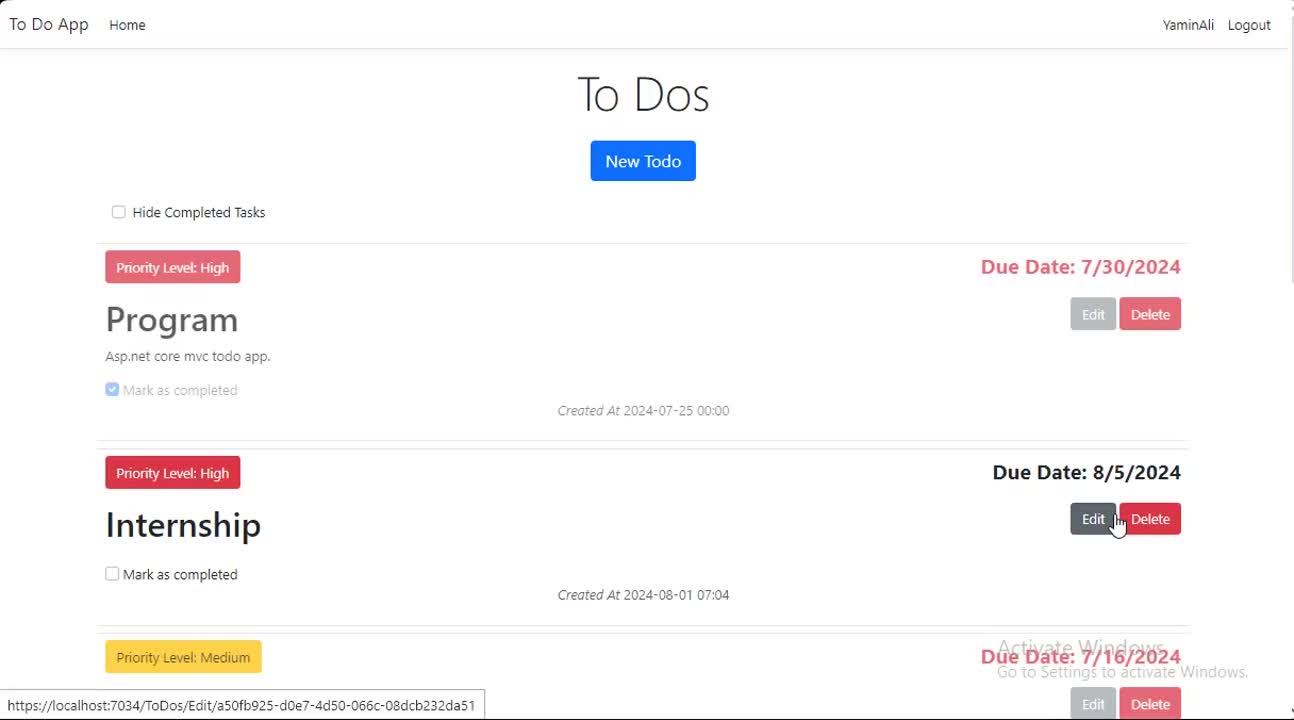 Yamin Kazmi on LinkedIn: #aspnetcore #todo #webdev Yamin Kazmi on LinkedIn: #aspnetcore #todo #webdev