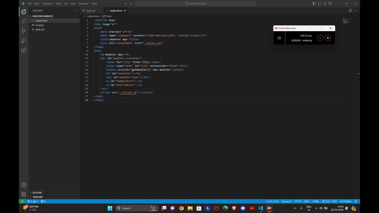 Rishi Vardhan Nalla on LinkedIn: Task-2: Built Weather Website using ... Rishi Vardhan Nalla on LinkedIn: Task-2: Built Weather Website using ...