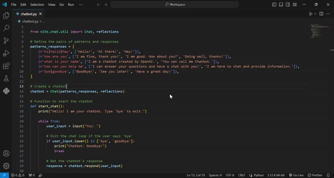 Hamna Anwar on LinkedIn: #python #nltk #chatbot #internship #codealpha ... Hamna Anwar on LinkedIn: #python #nltk #chatbot #internship #codealpha ...