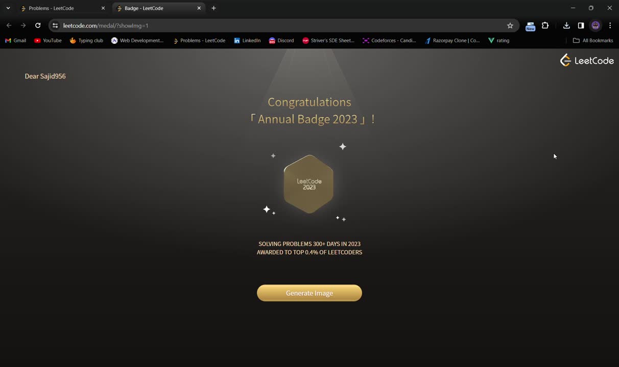 SAJID HUSSAIN on LinkedIn: #leetcode #codingjourney #annualbadge # ... SAJID HUSSAIN on LinkedIn: #leetcode #codingjourney #annualbadge # ...