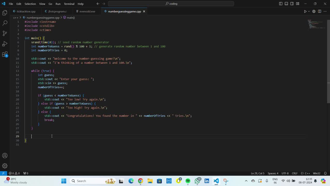 Kritika Pathak on LinkedIn: #codsoft #internship #c #programming Kritika Pathak on LinkedIn: #codsoft #internship #c #programming