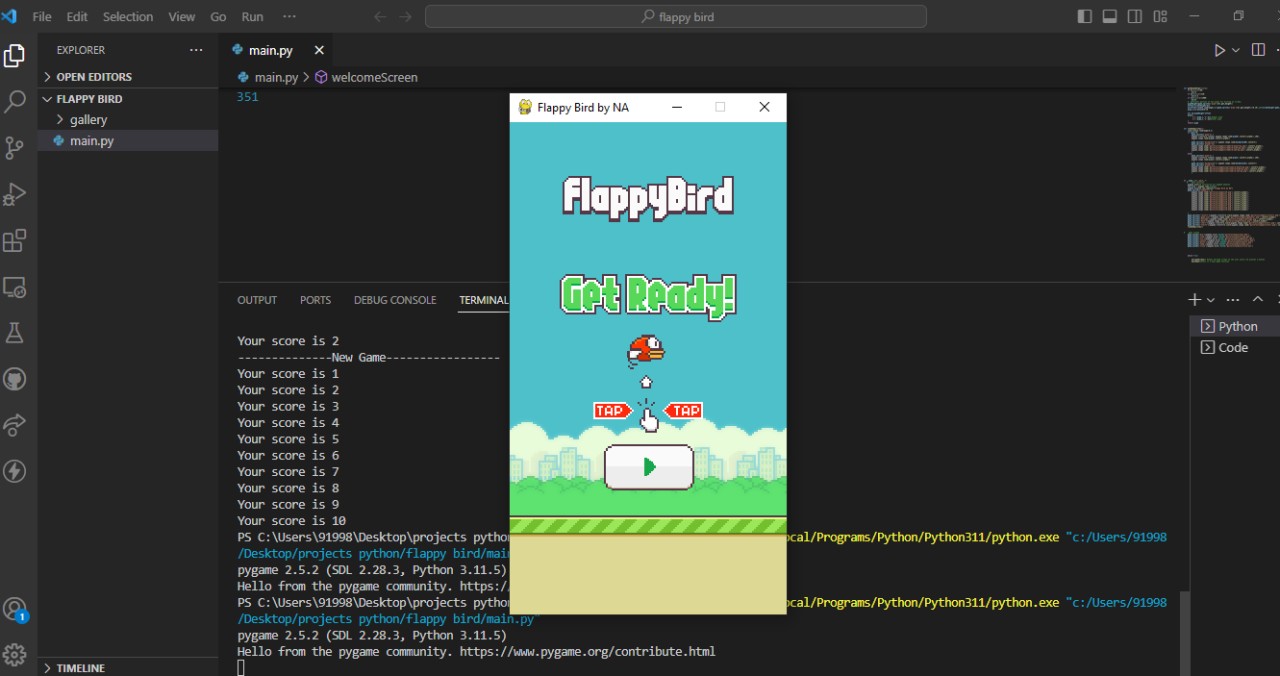 Nayan Akbari on LinkedIn: #python #pygame #flappybird Nayan Akbari on LinkedIn: #python #pygame #flappybird