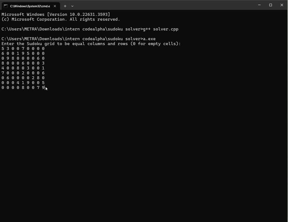 Mariam Samir on LinkedIn: #codealpha #programming #cplusplus #sudoku # ... Mariam Samir on LinkedIn: #codealpha #programming #cplusplus #sudoku # ...