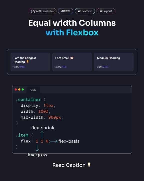 Parth Johar on LinkedIn: #flexbox #css #csstricks #htmlcss #html # ... Parth Johar on LinkedIn: #flexbox #css #csstricks #htmlcss #html # ...