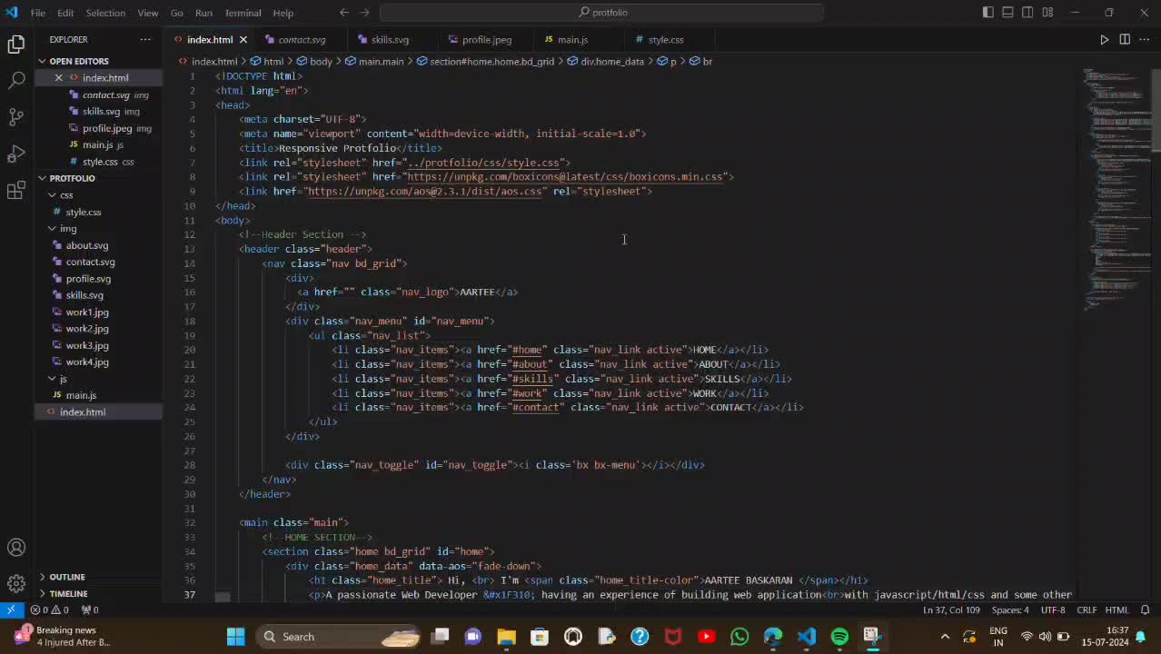 Aartee G B on LinkedIn: #codsoft #webdevelopment #html #css #js Aartee G B on LinkedIn: #codsoft #webdevelopment #html #css #js