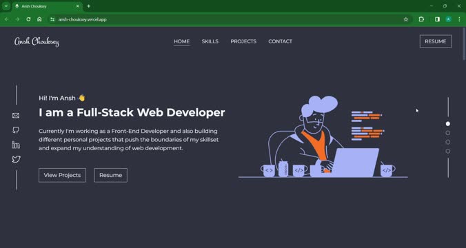 Ansh Chouksey on LinkedIn: Hello Everyone !! ๐ My new Portfolio Website ... Ansh Chouksey on LinkedIn: Hello Everyone !! ๐ My new Portfolio Website ...