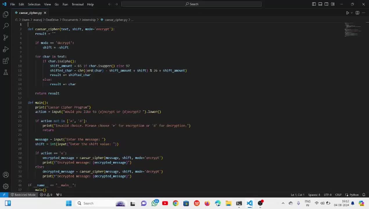 Sanskruti Patil on LinkedIn: #python #cryptography #caesarcipher # ... Sanskruti Patil on LinkedIn: #python #cryptography #caesarcipher # ...