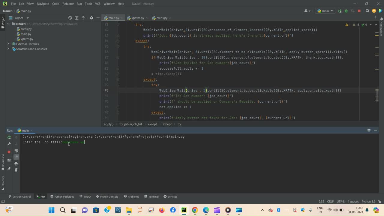 Rohit choubey on LinkedIn: #python #selenium #opentowork #linkedin # ... Rohit choubey on LinkedIn: #python #selenium #opentowork #linkedin # ...