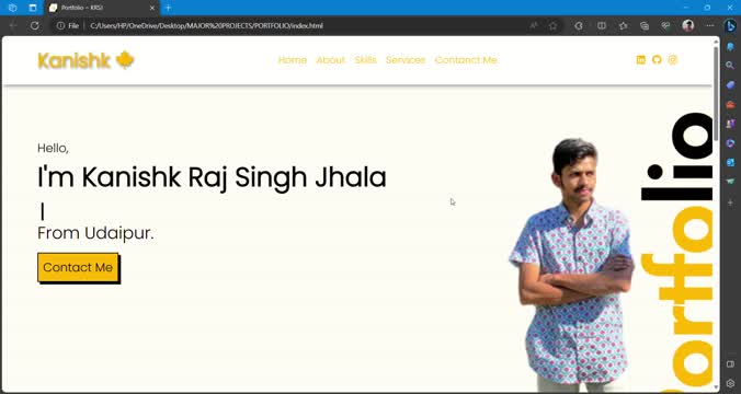 Kanishk Raj Singh Jhala on LinkedIn: Task 2 : PERSONAL PORTFOLIO Bharat ... Kanishk Raj Singh Jhala on LinkedIn: Task 2 : PERSONAL PORTFOLIO Bharat ...