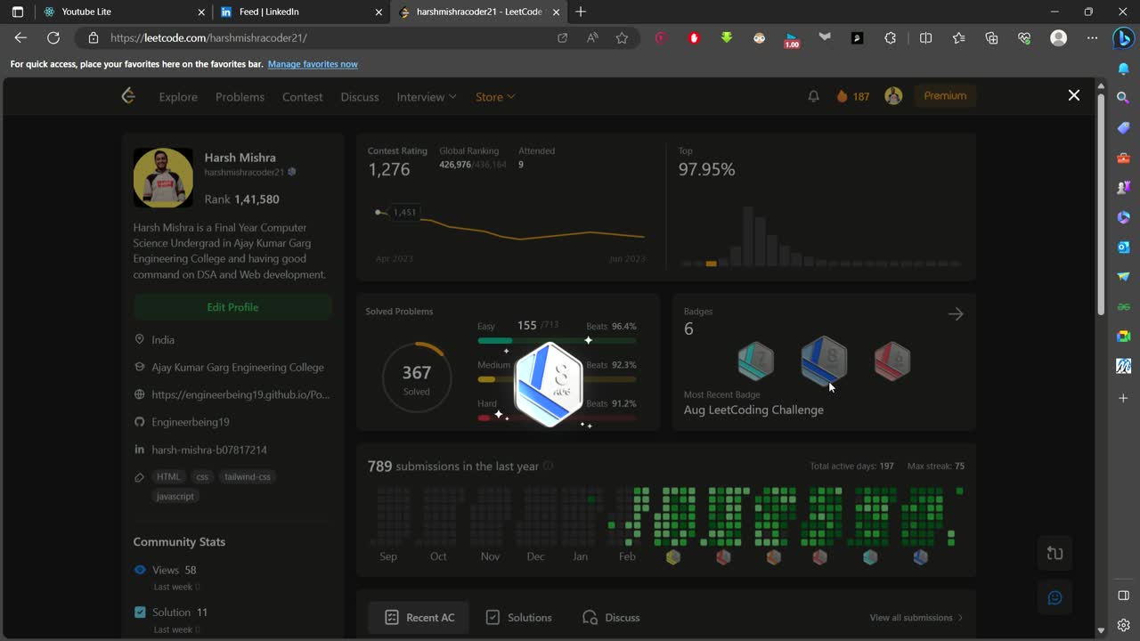 Harsh Mishra on LinkedIn: #dsa #leetcode2023 #leetcodestreak #challenge ... Harsh Mishra on LinkedIn: #dsa #leetcode2023 #leetcodestreak #challenge ...