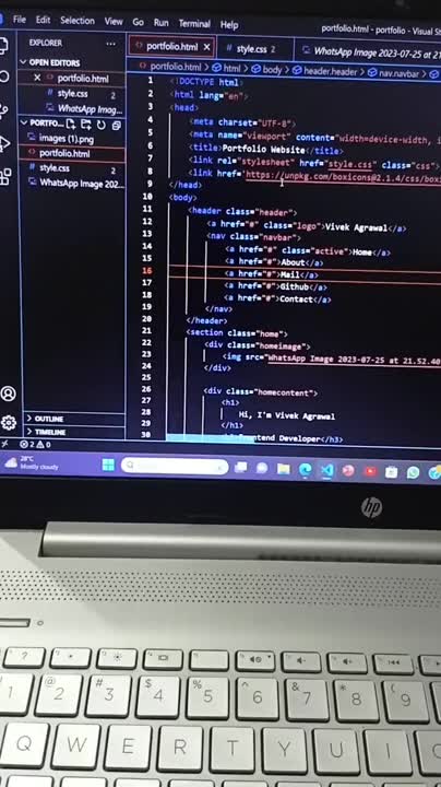 Vivek Agrawal on LinkedIn: #bharatintern #task1 #portfoliowebsite Vivek Agrawal on LinkedIn: #bharatintern #task1 #portfoliowebsite