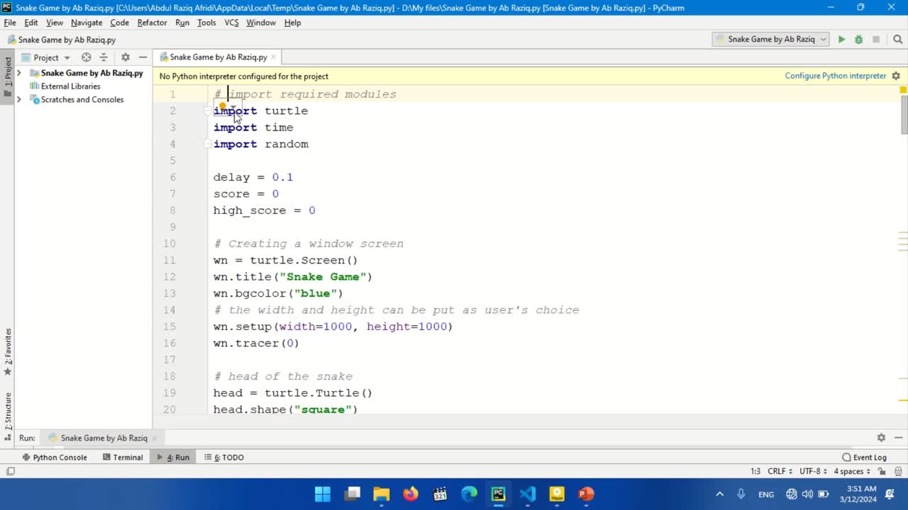 Abdul Raziq Afridi on LinkedIn: #python #snakegame #abdulraziqafridi # ... Abdul Raziq Afridi on LinkedIn: #python #snakegame #abdulraziqafridi # ...
