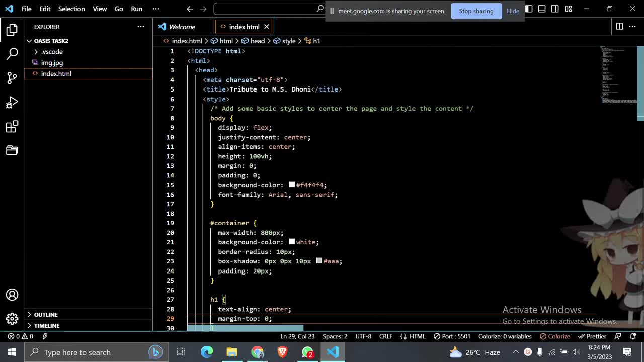 Tanmay charan on LinkedIn: #webdevelopment #internship #oasisinfobyte Tanmay charan on LinkedIn: #webdevelopment #internship #oasisinfobyte