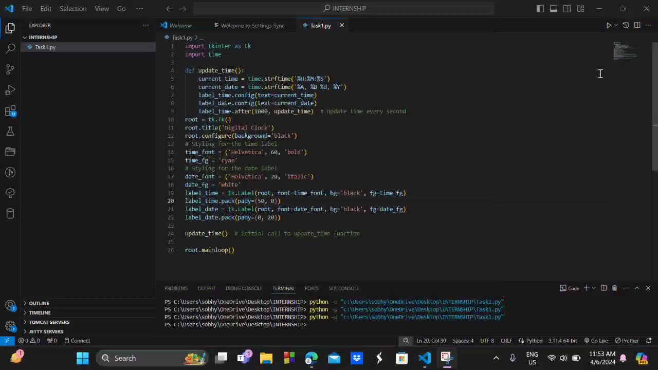 Mudrika Sharma on LinkedIn: #python #internpe Mudrika Sharma on LinkedIn: #python #internpe