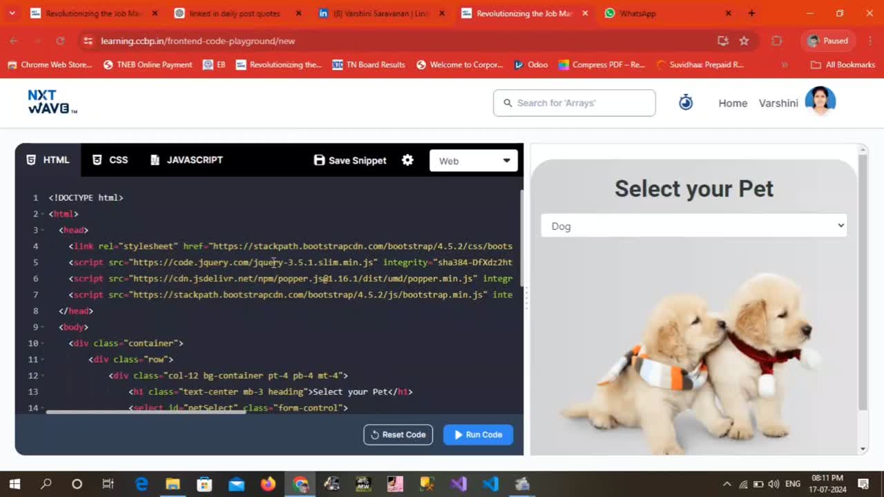 Varshini Saravanan on LinkedIn: #day85 #javascript #javascript # ... Varshini Saravanan on LinkedIn: #day85 #javascript #javascript # ...