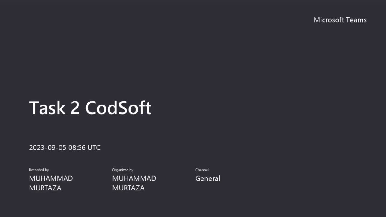 Muhammad Murtaza on LinkedIn: #codsoft #codsoftinternship # ... Muhammad Murtaza on LinkedIn: #codsoft #codsoftinternship # ...