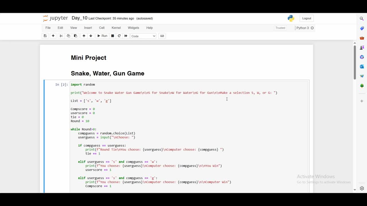 Shafaq Aslam on LinkedIn: #python_journey #day_10 #python_mini_project ... Shafaq Aslam on LinkedIn: #python_journey #day_10 #python_mini_project ...
