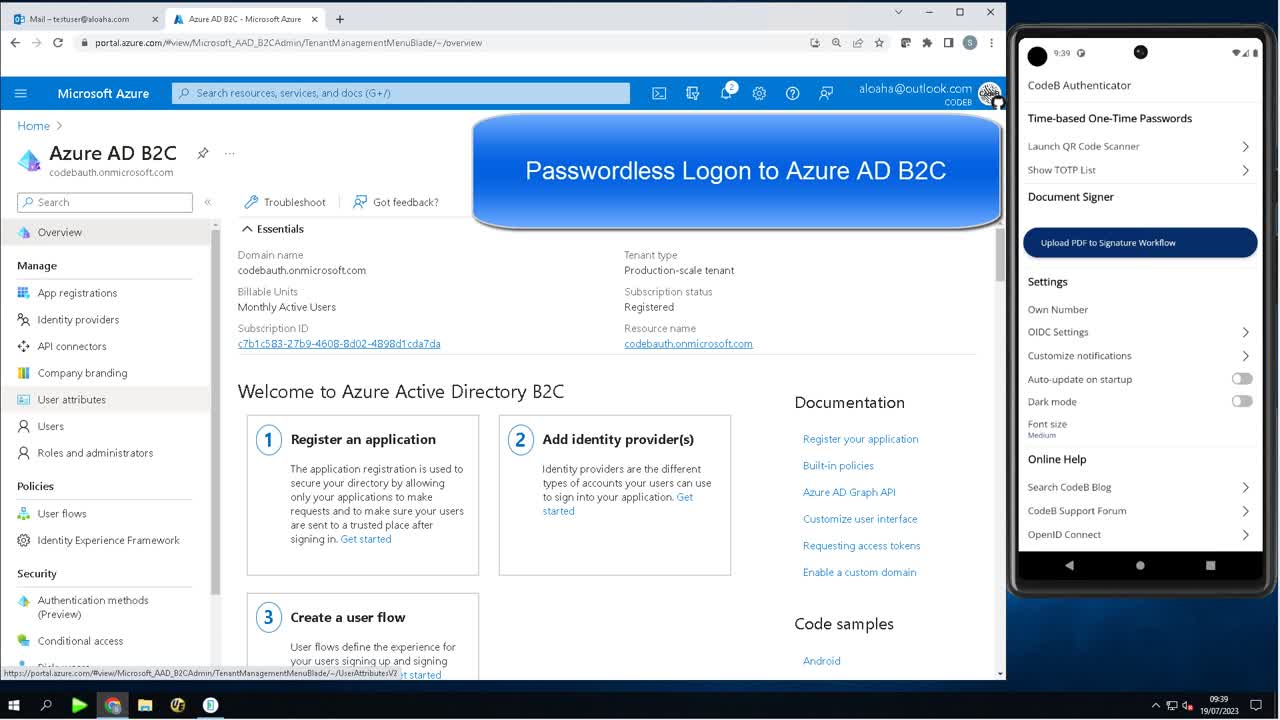 CodeB on LinkedIn: Passwordless Logon in Azure AD B2C with CodeB CodeB on LinkedIn: Passwordless Logon in Azure AD B2C with CodeB