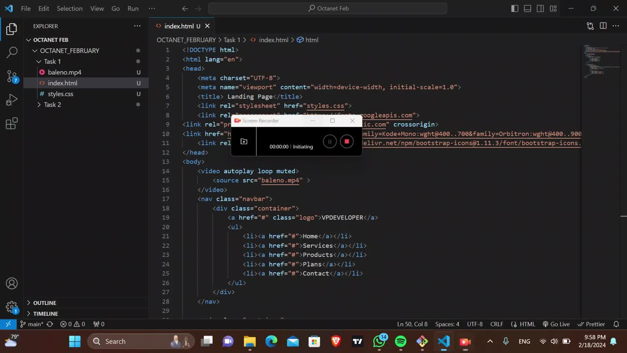 Vedant Patil on LinkedIn: #task1 #octanet #webdevelopmentinternship # ... Vedant Patil on LinkedIn: #task1 #octanet #webdevelopmentinternship # ...