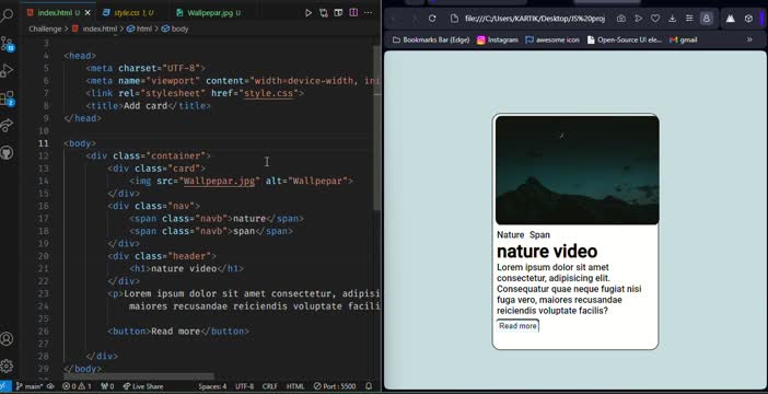 Kartik Mahato on LinkedIn: #html #card #development #webdevlopment Kartik Mahato on LinkedIn: #html #card #development #webdevlopment