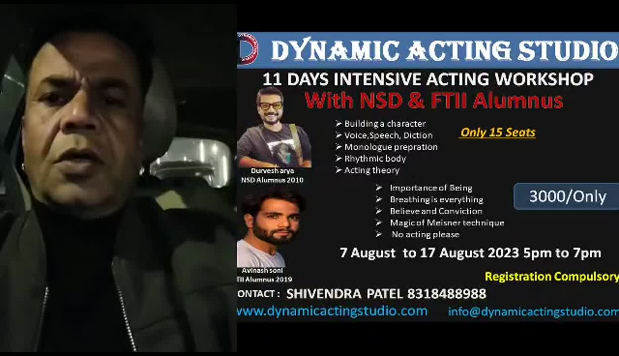 Shivendra Patel SHIV on LinkedIn: Dynamic Screen Acting Workshop... Shivendra Patel SHIV on LinkedIn: Dynamic Screen Acting Workshop...
