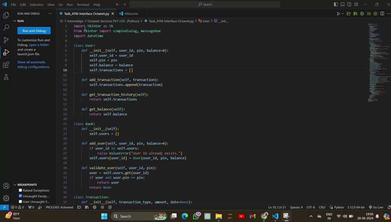 Ujjval Dubey on LinkedIn: #atm_interface #python Ujjval Dubey on LinkedIn: #atm_interface #python