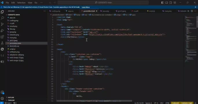 Nikhil Dubey on LinkedIn: Creating a portfolio using Html and CSS CodSoft Nikhil Dubey on LinkedIn: Creating a portfolio using Html and CSS CodSoft