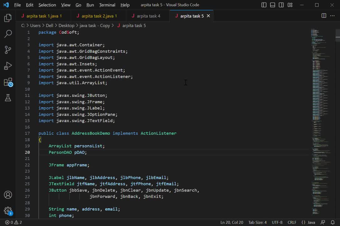 Arpita Singh on LinkedIn: #intership #javaprogramming #codsoft Arpita Singh on LinkedIn: #intership #javaprogramming #codsoft