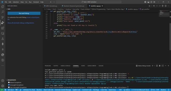 Parth Save on LinkedIn: #python #weatherapp #coding #oasisinfobyte Parth Save on LinkedIn: #python #weatherapp #coding #oasisinfobyte
