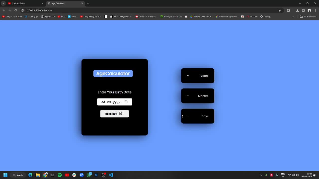 Dhiraj Bhawsar on LinkedIn: #geekster #webdevelopment #agecalculator # ... Dhiraj Bhawsar on LinkedIn: #geekster #webdevelopment #agecalculator # ...