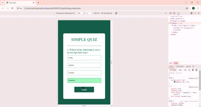Falak Naaz on LinkedIn: #quizapp #html #css #javascript #webdevelopment ... Falak Naaz on LinkedIn: #quizapp #html #css #javascript #webdevelopment ...