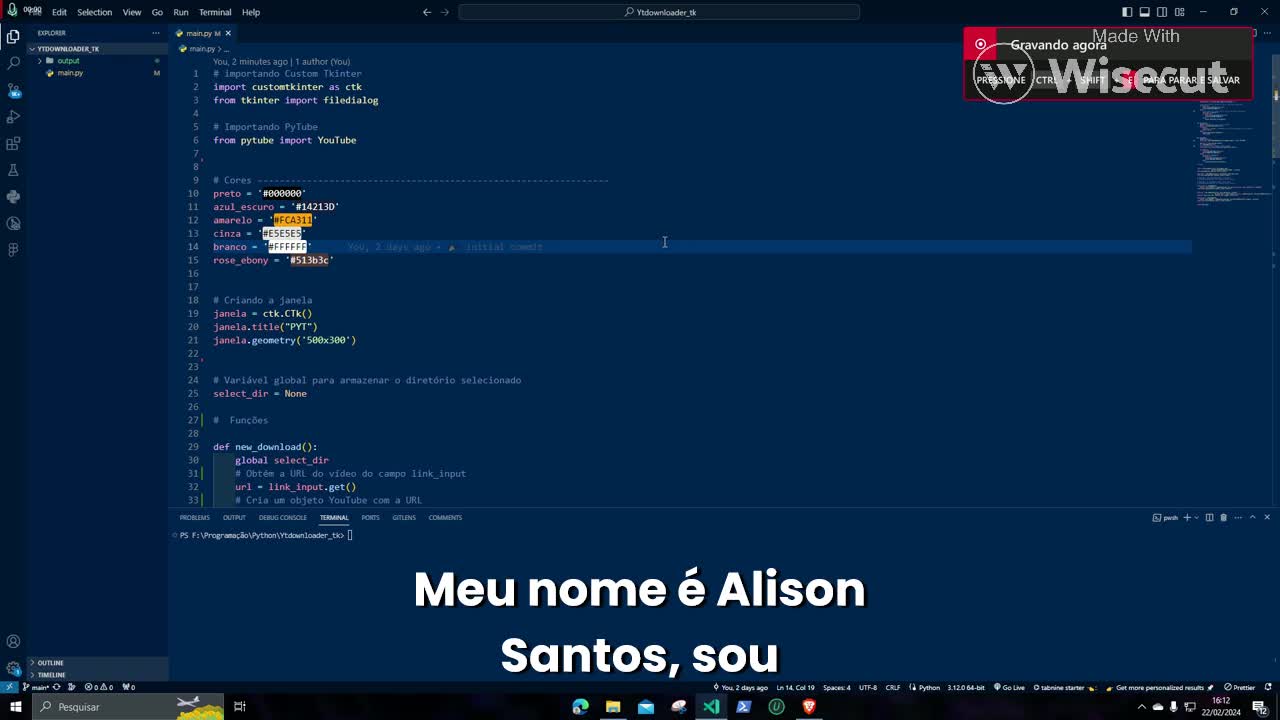Alison Felipe S. no LinkedIn: #projeto #python #tkinter #pytube # ... Alison Felipe S. no LinkedIn: #projeto #python #tkinter #pytube # ...