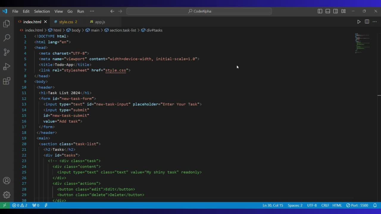 Yukta Vaidya on LinkedIn: #htmlcsss #javascript #todolist #codealpha Yukta Vaidya on LinkedIn: #htmlcsss #javascript #todolist #codealpha