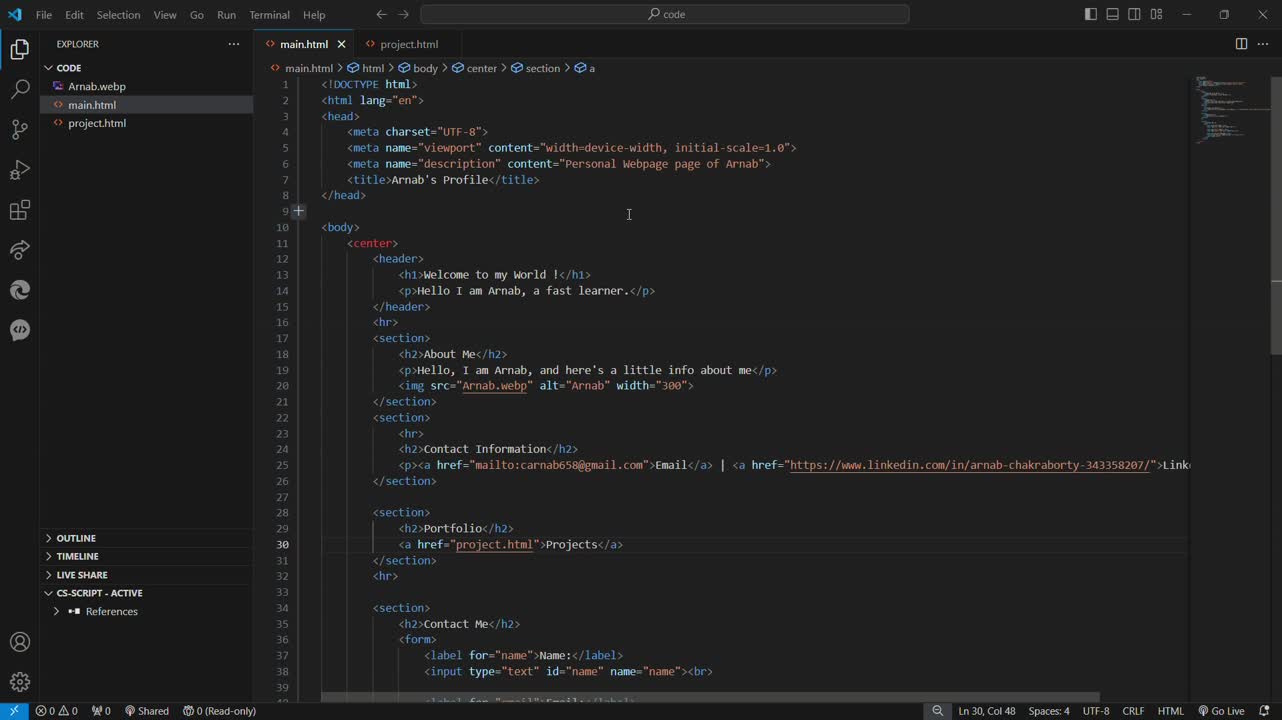 Arnab Chakraborty on LinkedIn: #webdevelopment #html Arnab Chakraborty on LinkedIn: #webdevelopment #html