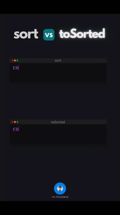 Manoj Kadam on LinkedIn: JavaScript Sort Vs toSorted Do Like & Repost ... Manoj Kadam on LinkedIn: JavaScript Sort Vs toSorted Do Like & Repost ...